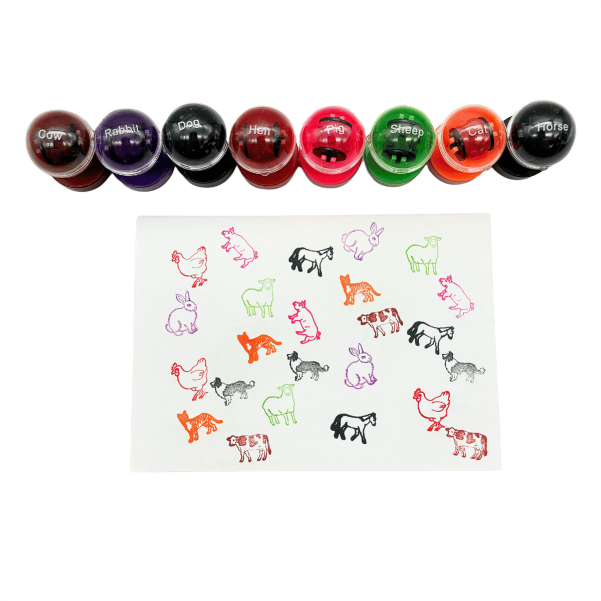 Double Sided Self Inking Farm Animal Stamper with Roller (single ...