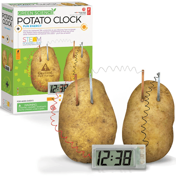4M KidzLabs STEAM Powered Kids Green Science Potato Clock Kit for Ages ...
