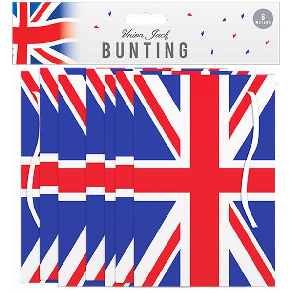 6 Metre Long Union Jack Flag Bunting Decoration with 12 Flags ...