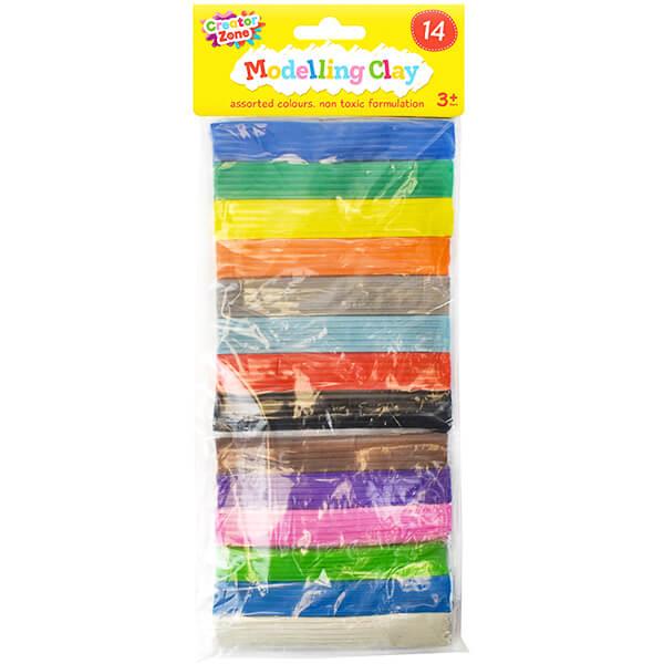 Children's Pack of 14 Modelling Clay Strips in Assorted Colours ...