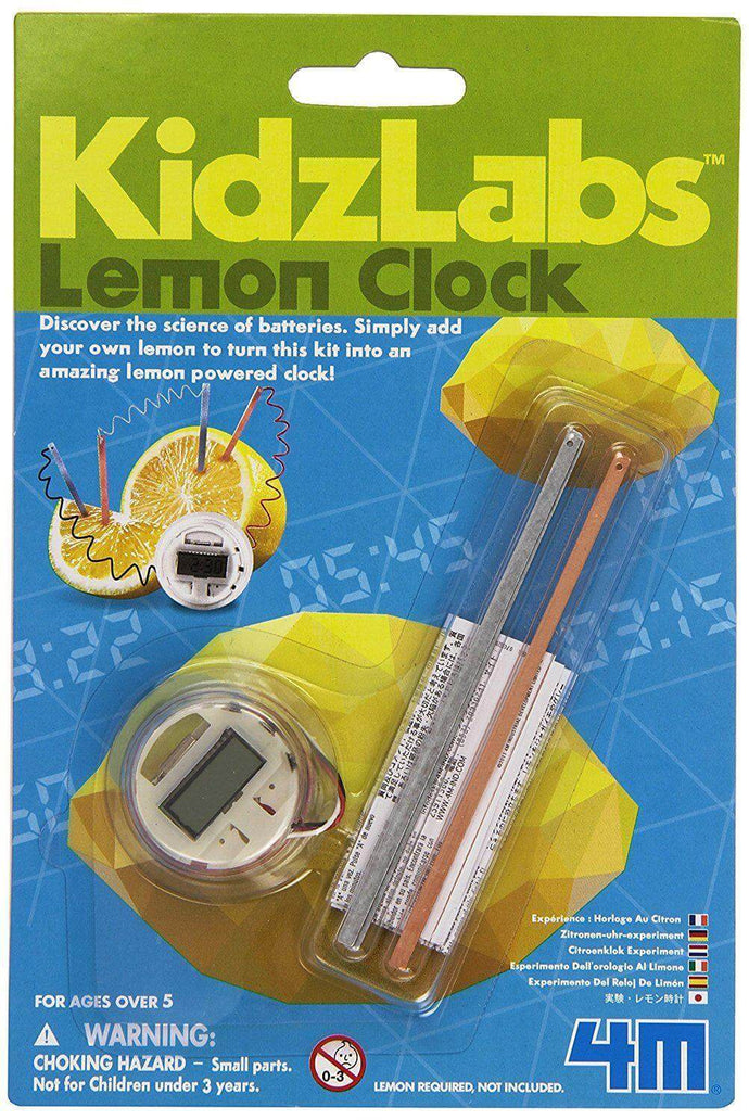 4M KidzLabs Make Your Own Lemon Clock Experiment Kit for Ages 5 and Up ...